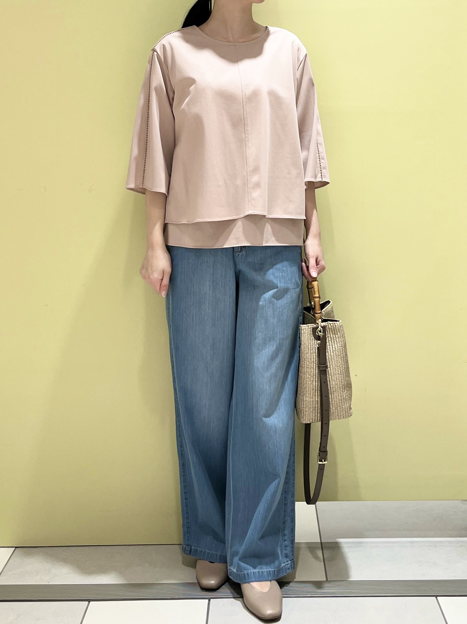 6F J.PRESS LADIES】丈を調整できるレイヤードカットソー | J 6F J.PRESS LADIES】丈を調整できるレイヤードカットソー | J